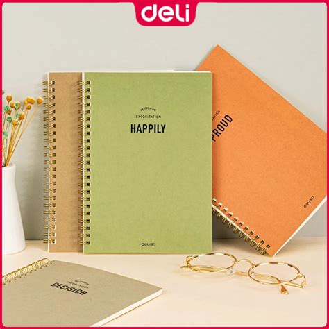 Deli La560 A5 Spiral Notebook 60sheets Line Notebook School Supplies Shopee Philippines