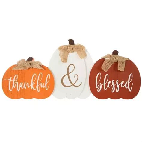 Thankful And Blessed Pumpkin Wood Decor Hobby Lobby 105943691