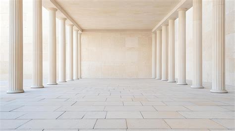 Elegant Pillars Support Spacious Architectural Structure Creating