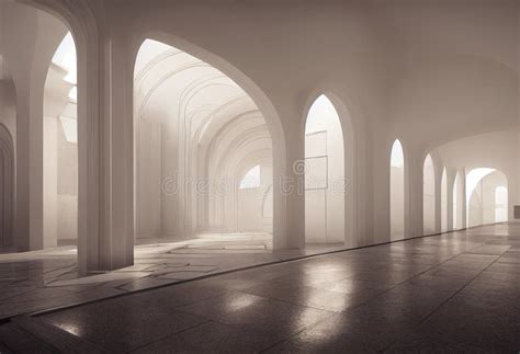 Architecture Interior Background Empty Arched Pass Generative Ai