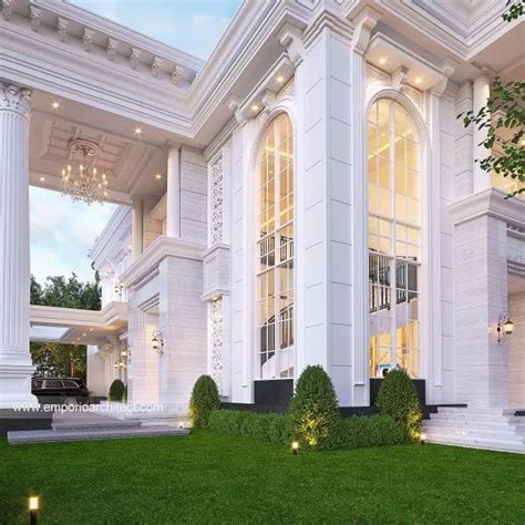 Classic House Exterior Design With Columns And Windows