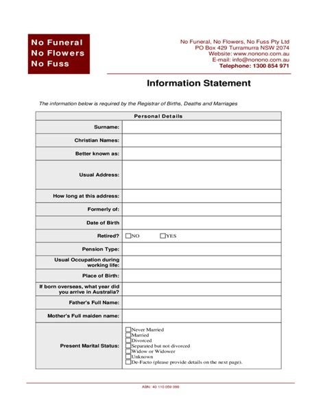 Free Printable Funeral Checklist