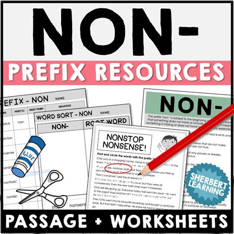 Non Prefix Reading Passage Worksheets Word Sort Poster Anchor