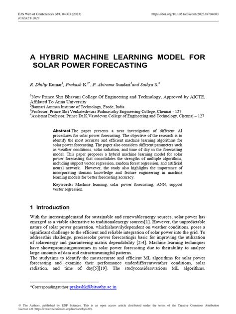 a hybrid machine learning model for solar power fo pdf machine