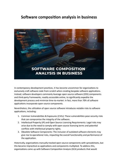 What Is Software Composition Analysis And Why Is It Important Ppt