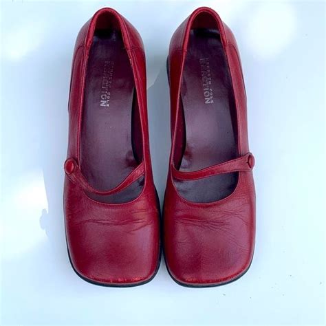 Kenneth Cole Reaction Red Leather Mary Jane Shoes Sz 7 Mary Jane