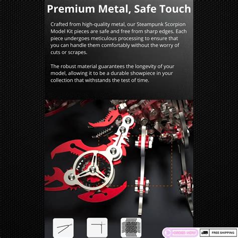 Diy Steampunk Robot Scorpion Gold 3d Metal Model Kit Complete Puzzle Assembly Set Statue