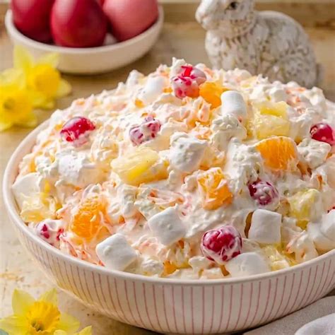 Tropical Ambrosia Salad Recipe Easter Dessert Salad Creamy Fruit