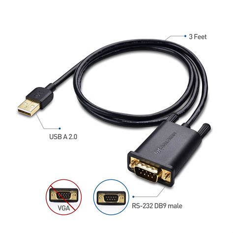 GetUSCart Cable Matters USB To Serial Adapter Male To Male Cable RS To USB Serial To