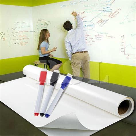 2m X 60cm Dry Wipe Removable Whiteboard Vinyl Wall Sticker Office Home