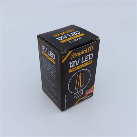 2w G45 E27 12v Warm White 2700k Clear Light Globe Optoled