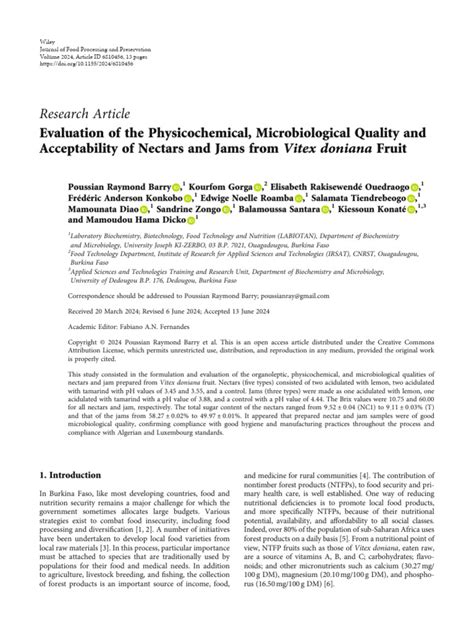Evaluation Of The Physicochemical Microbiological Pdf Fruit Preserves Analysis Of Variance