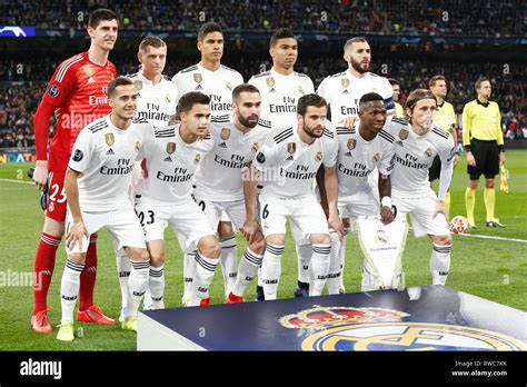 Madrid Spain 5th Mar 2019 Real Madrid Team Group Line Up Real