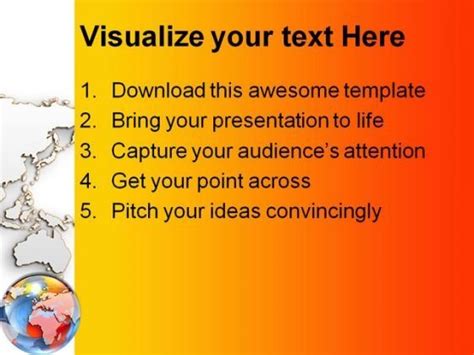 World Maps And Globe Powerpoint Background And Template 1210