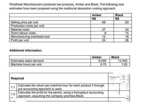 Answered Windhoek Manufacturers Produces Two Bartleby