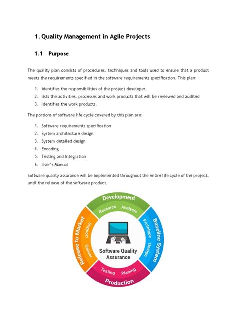 Quality Management In Agile Projects Pdf Specification Technical Standard Software Testing