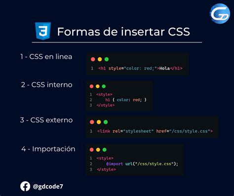 gdcode 4 métodos para incluir css en html que deberías