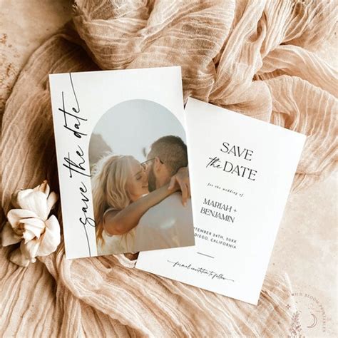 Arch Save The Date Template Modern Boho Save The Date Etsy
