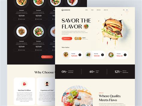Food Website Landing Page Design Behance