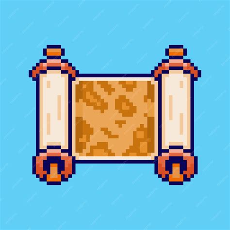 Premium Vector Pixel Art Map Scroll Game Asset Design