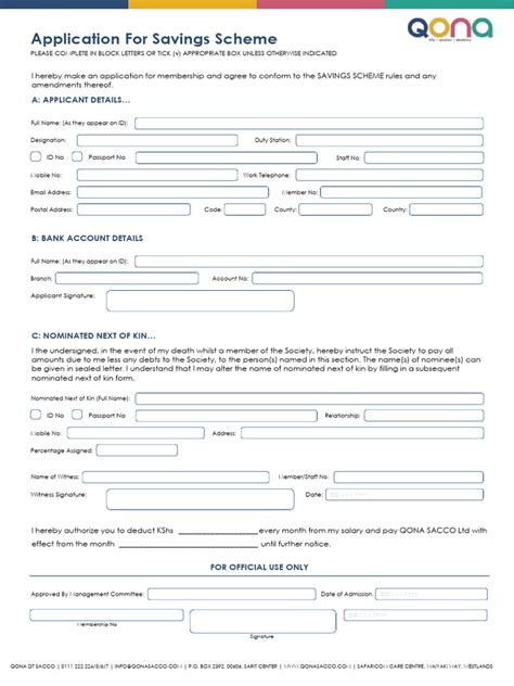 Savings Scheme Application Form Pdf Government
