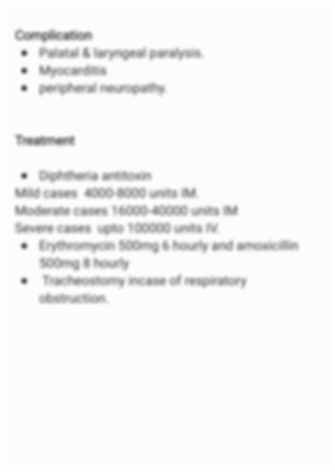 Solution Diphtheria Clinical Features Complication Diagnosis And