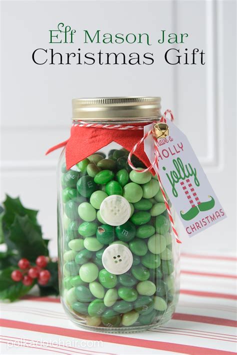 Elf Mason Jar Christmas Gifts on the Polka Dot Chair