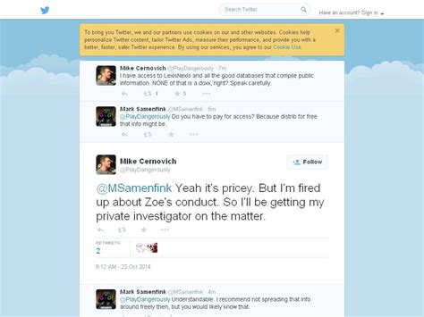 Mark Cernovich Threatens To Sick His Private Investigator On Zoe Quinn R Kotakuinaction