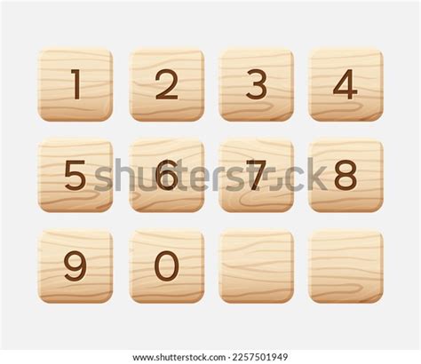 Wooden Tiles Alphabet Square Block Numbers Stock Vector Royalty Free Shutterstock
