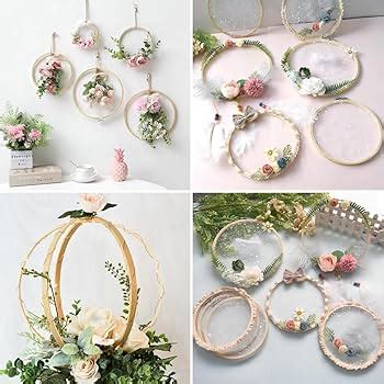 Wreath Rings Hxmjied 12 Pack Wooden Floral Hoops 6 Sizes Bamboo