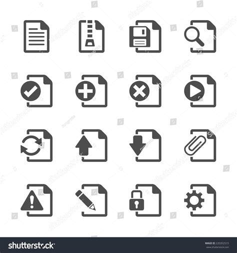 File Document Icon Set Vector Eps10 Stock Vector Royalty Free 220352515 Shutterstock