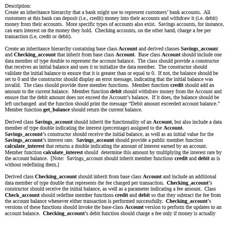 Solved Description Create An Inheritance Hierarchy That A Chegg