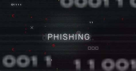 Animation Of Phishing Text And Digital Data Processing Over Black Background Stock Video Video