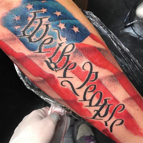 Traditional American Flag Tattoo Watercolor Tattoo Design