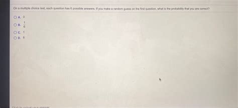solved on a multiple choice test each question has 6