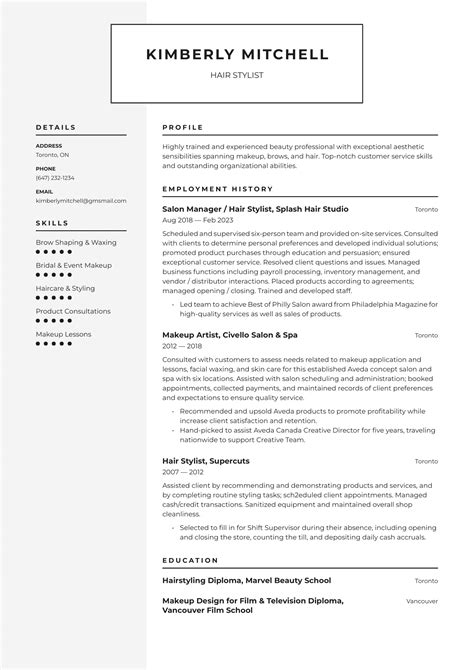 Hair Stylist Example And Writing Guide