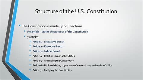 The Constitution Structure Of The U S Constitution