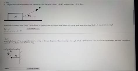 Solved 2 [lpt] A 5 70kg Block Located On A Horizontal Floor