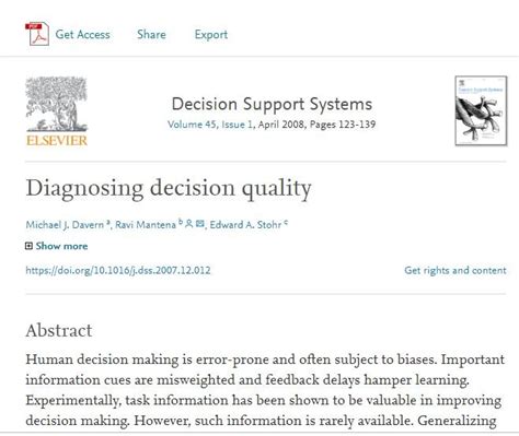 Diagnosing Decision Quality Alnap