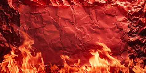 A Red Piece Of Paper With Intense Fire Burning In The Background Adding Dynamic And Fiery Effect