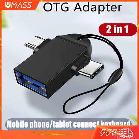In Otg Adapter Usb Female To Micro Usb Male And Usb C Male Connector Flash Disk Mouse