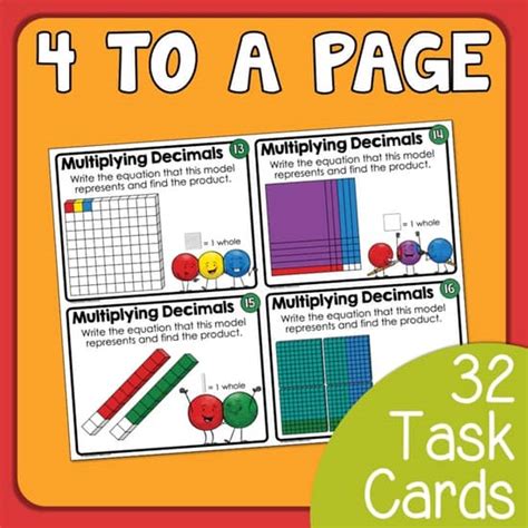 Multiplying Decimals With Models Task Cards Engaging Math Skills Practice Minds In Bloom