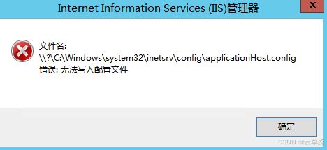 文件名cwindowssystem32inetsrvconfignfig错误无法