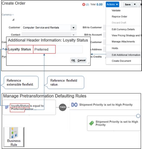 use extensible flexfields in transformation rules