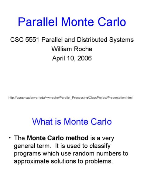 parallel monte carlo pdf monte carlo method load balancing