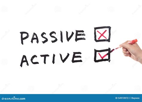 Passief Of Actief Stock Foto Image Of Kies Handschrift 54974972