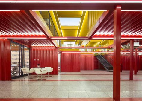 Stacked Shipping Containers Form Pavilion By Peoples Architecture Office