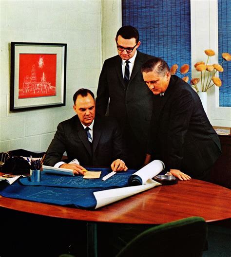 Founder Clarence W Schawk Reviews Blueprints For The Redesign Of The Original Schawk Location