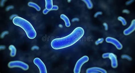 Microscopic Glow Illuminating Bacterial Life Stock Illustration