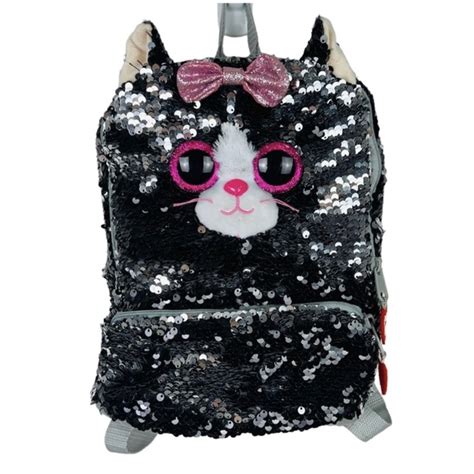 Ty Bags Ty Beanie Boos Kiki The Cat Flippable Sequin Backpack Bag